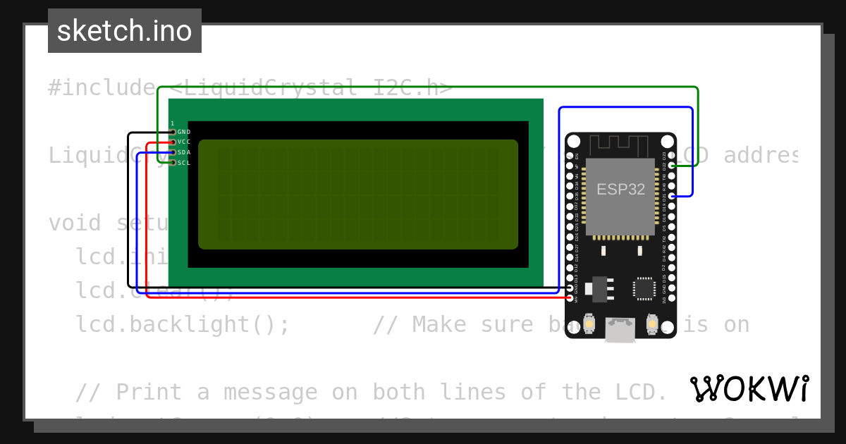 13esp32 With Show Lcd Wokwi Esp32 Stm32 Arduino Simulator 4375