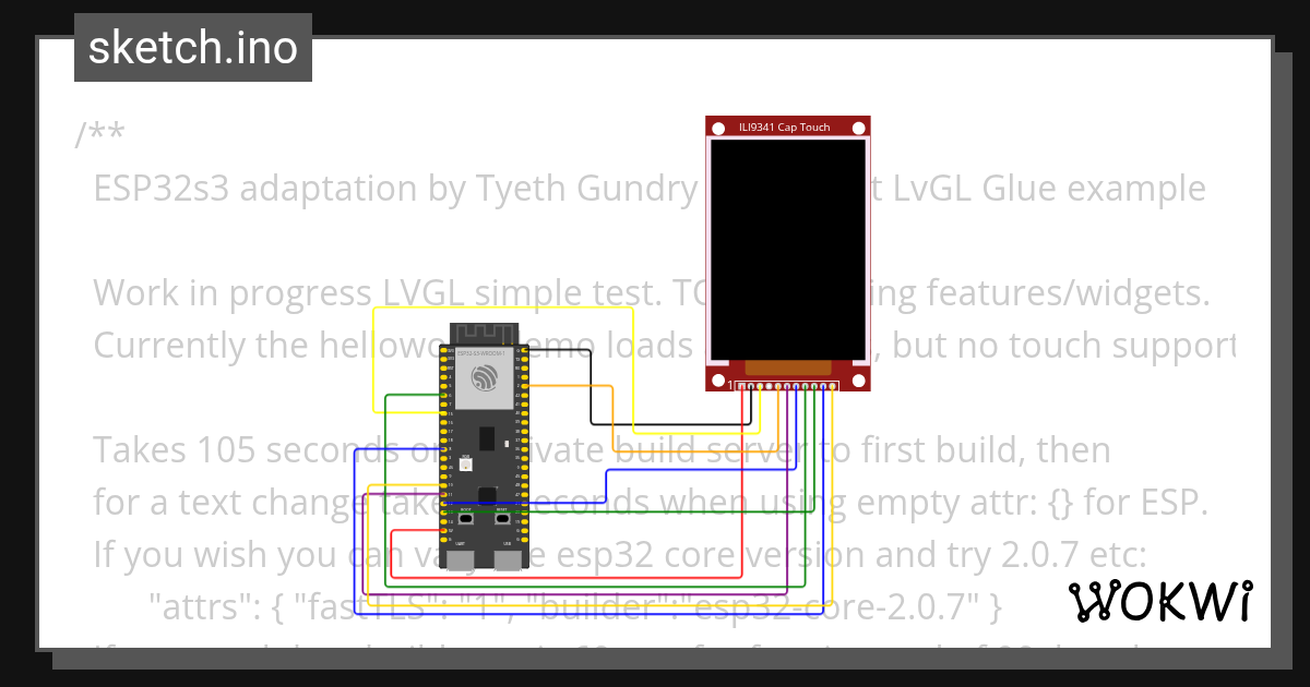 diplaySim - Wokwi ESP32, STM32, Arduino Simulator