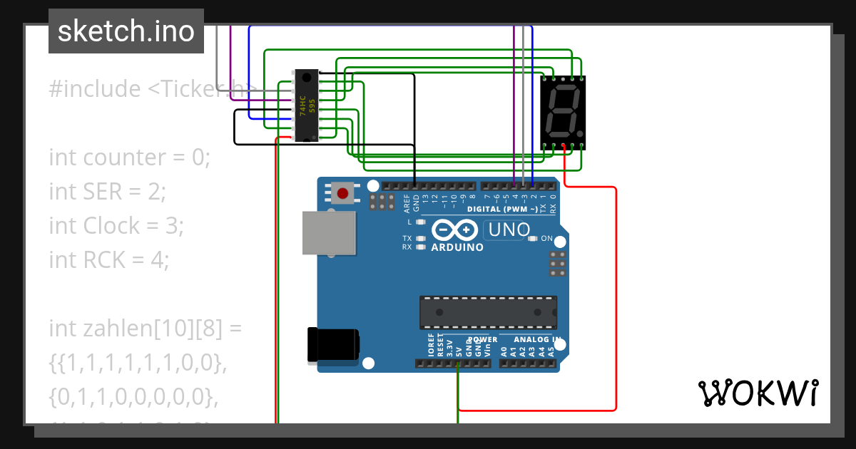 7seg Wokwi Esp32 Stm32 Arduino Simulator 