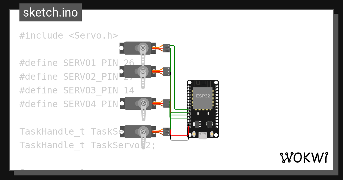 Brazo Servos Wokwi Esp32 Stm32 Arduino Simulator