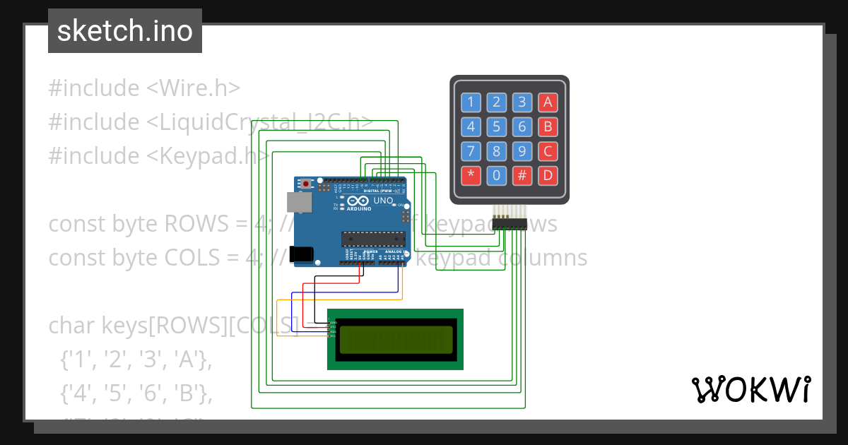Keypad arduino - Wokwi ESP32, STM32, Arduino Simulator