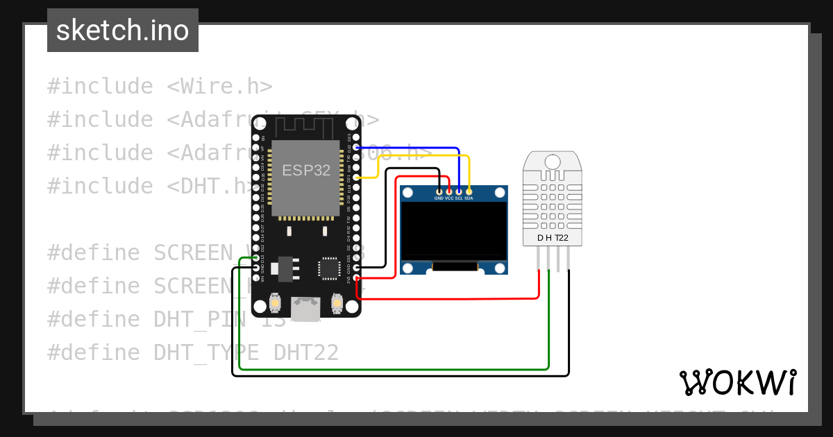 Temperature And Humidity Display Wokwi Esp32 Stm32 Arduino Simulator