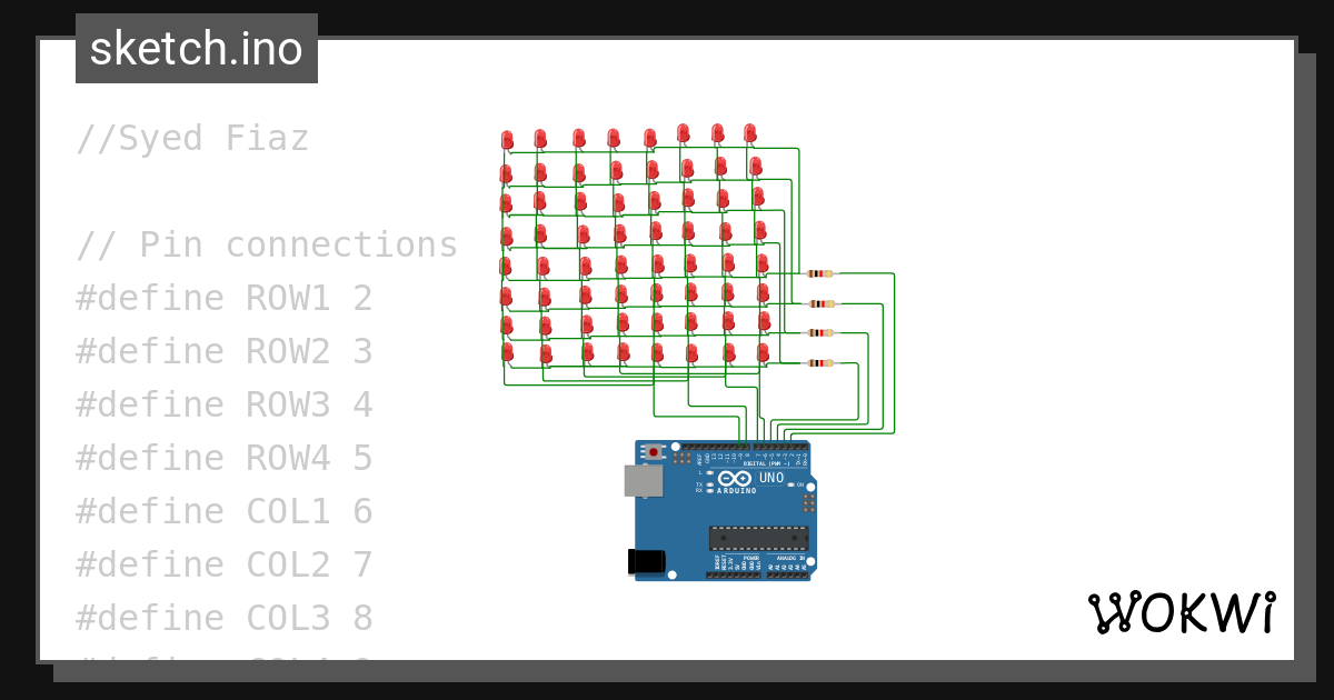 Led 4x4 Matrix Wokwi Esp32 Stm32 Arduino Simulator