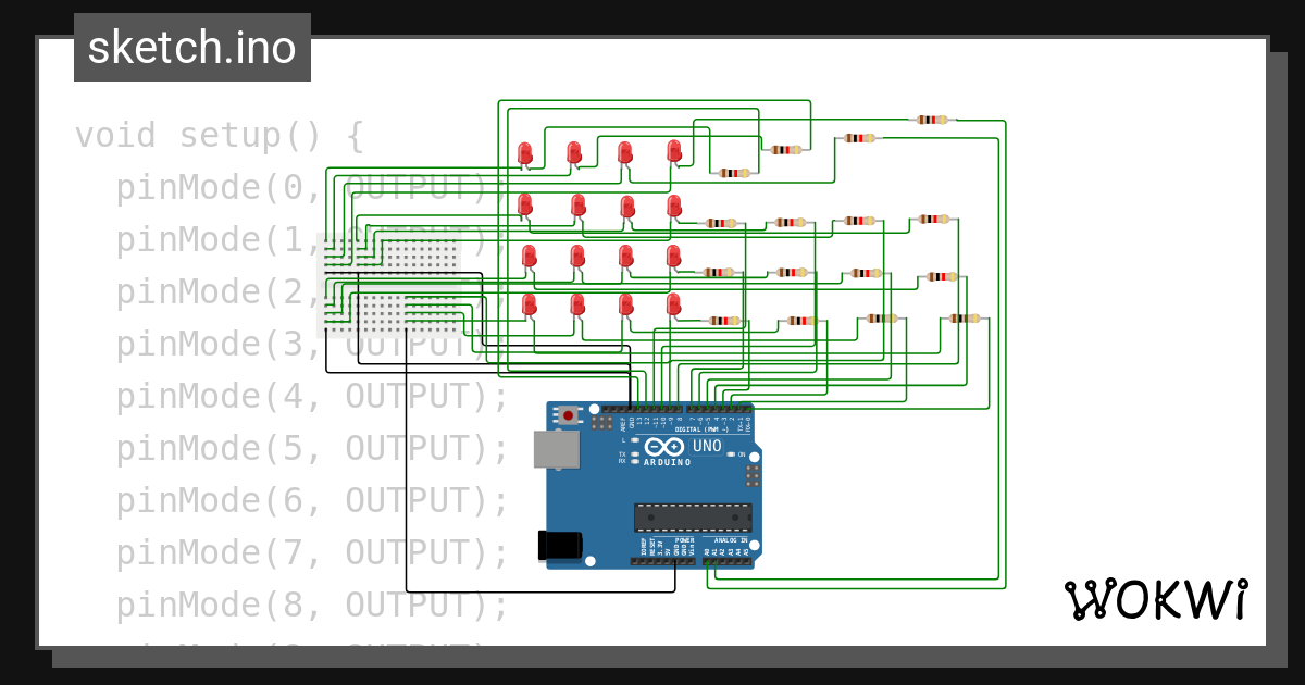 4x4 Matrix Wokwi Esp32 Stm32 Arduino Simulator