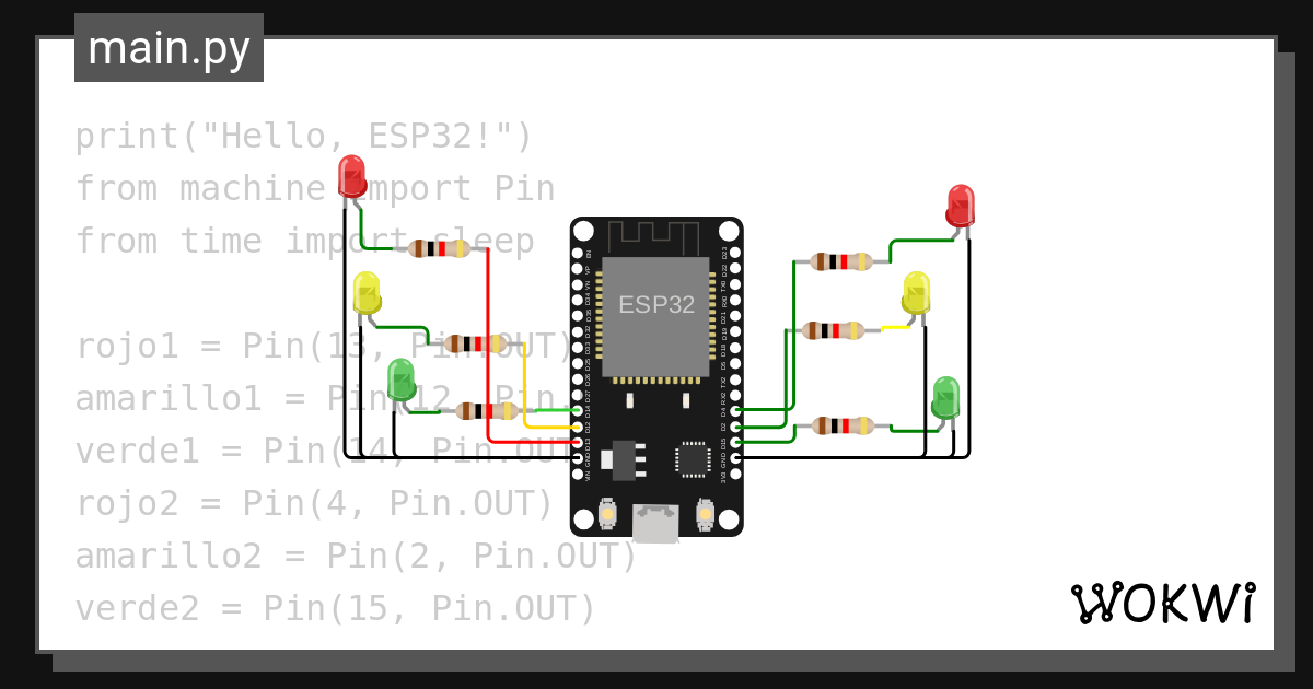 Semáforo Informática Wokwi Esp32 Stm32 Arduino Simulator 6706