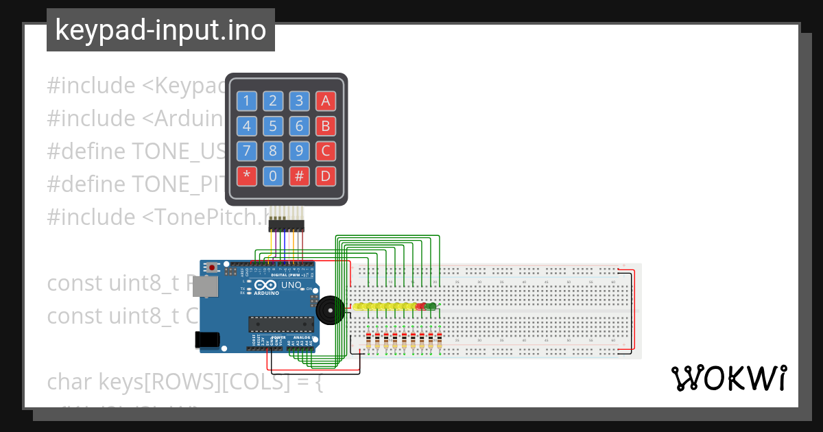 7 Char Password With Keypad Wokwi Esp32 Stm32 Arduino Simulator 9295
