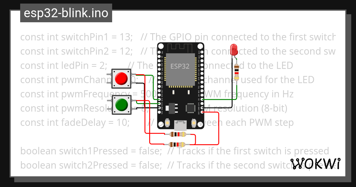 กดสวิตซ์ไฟค่อยๆติด ดับ Wokwi Esp32 Stm32 Arduino Simulator 4961