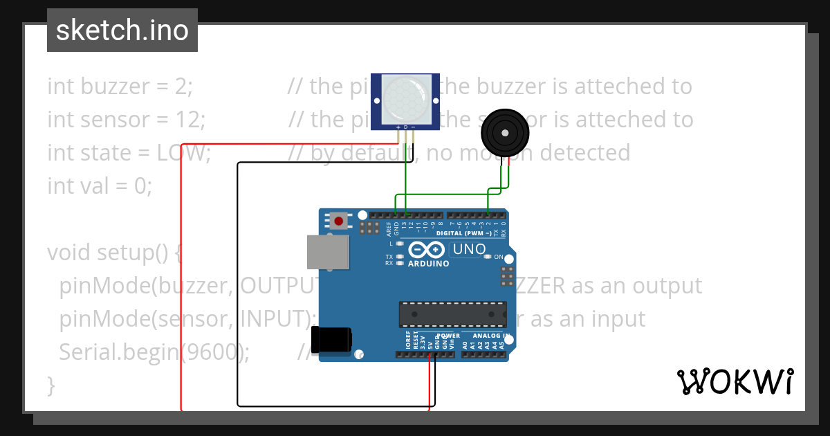 Motion Sensor - Wokwi ESP32, STM32, Arduino Simulator