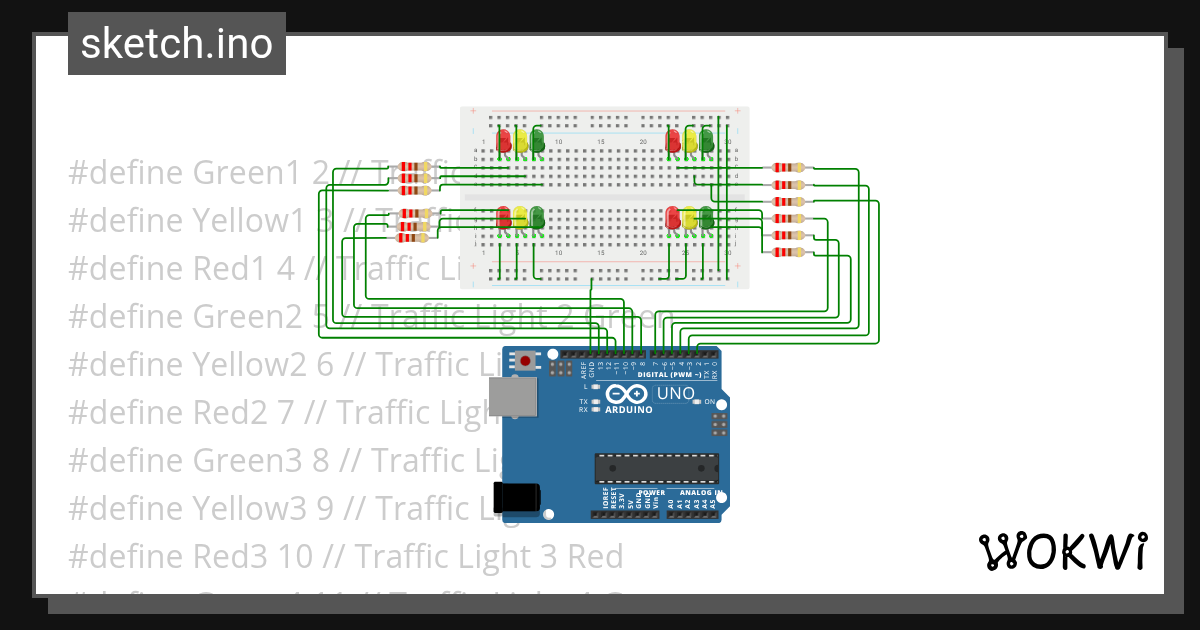 Traffic Light - Wokwi ESP32, STM32, Arduino Simulator