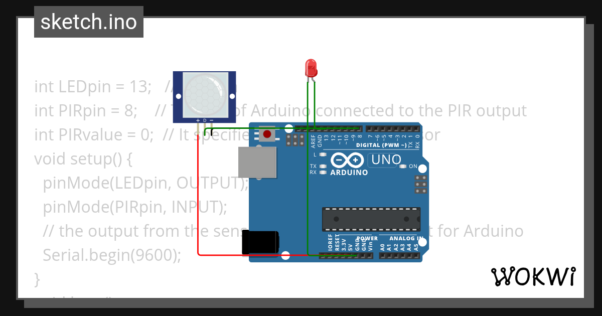 arduino pir - Wokwi ESP32, STM32, Arduino Simulator