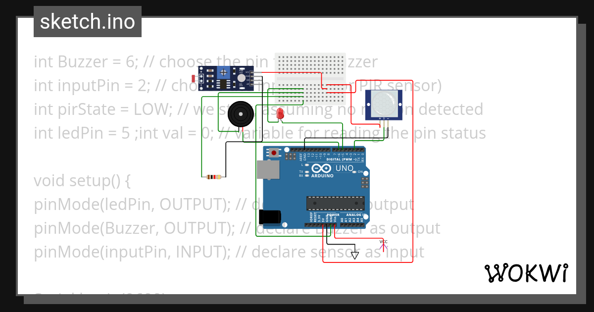 Motion Sensor - Wokwi ESP32, STM32, Arduino Simulator