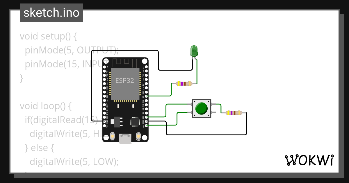 Led Push Button Wokwi Esp32 Stm32 Arduino Simulator 6301