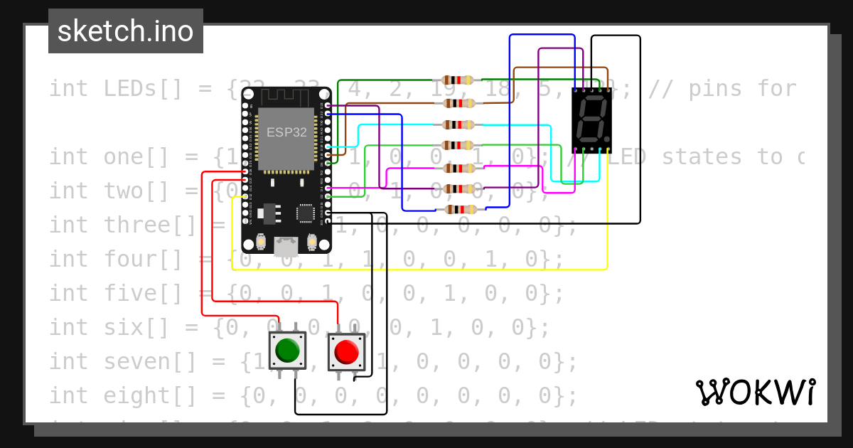 Assignment 7 Segment Wokwi Esp32 Stm32 Arduino Simulator 4811
