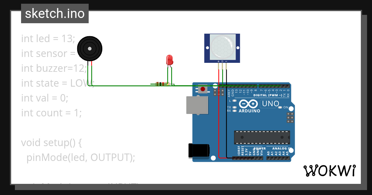 Pir Sensor Wokwi Esp32 Stm32 Arduino Simulator