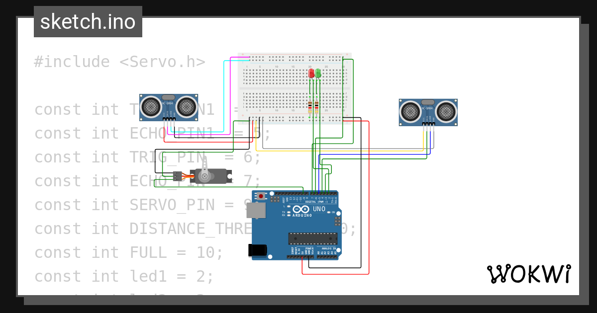 ถังขยะ 12 Wokwi Esp32 Stm32 Arduino Simulator