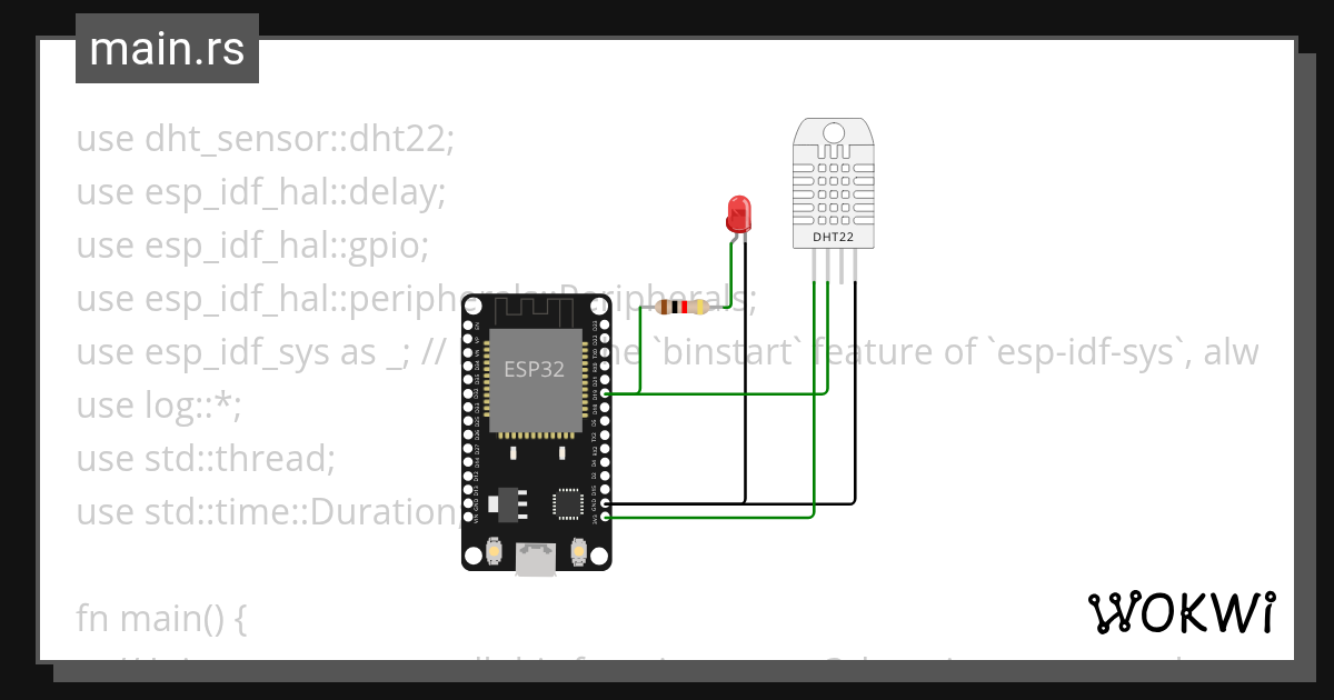 [esp32 | rust | std] DHT22 Copy - Wokwi ESP32, STM32, Arduino Simulator