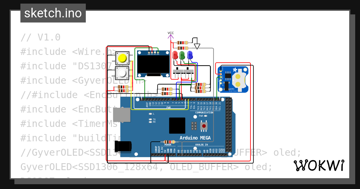 Часы Mega Wokwi Esp32 Stm32 Arduino Simulator