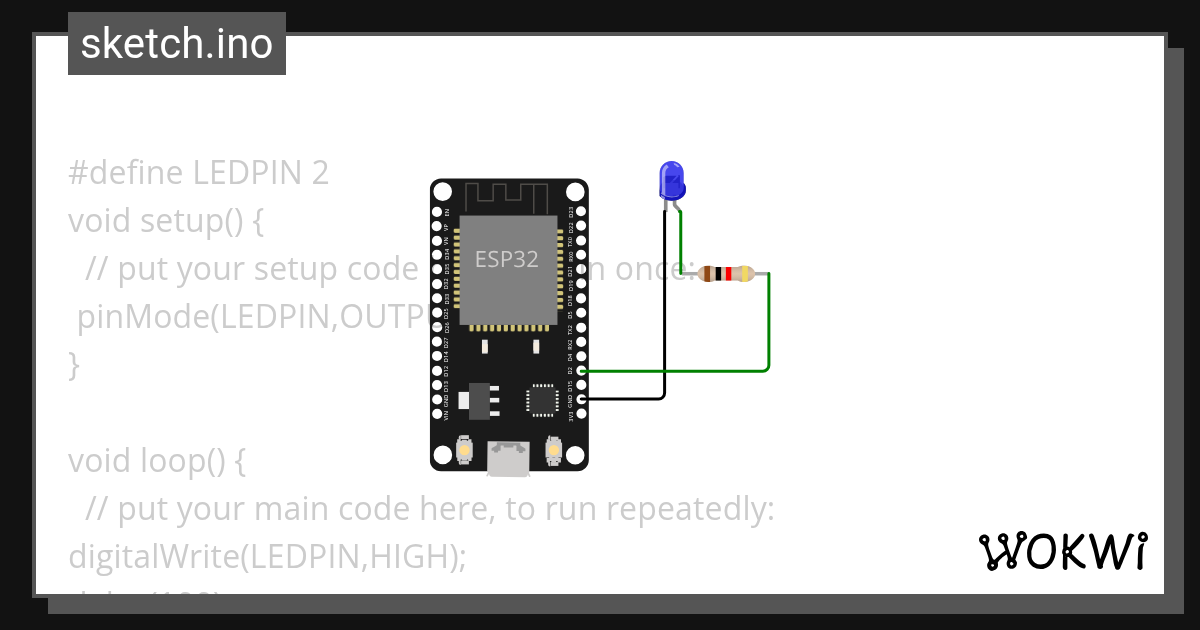 LEB BLINK - Wokwi ESP32, STM32, Arduino Simulator