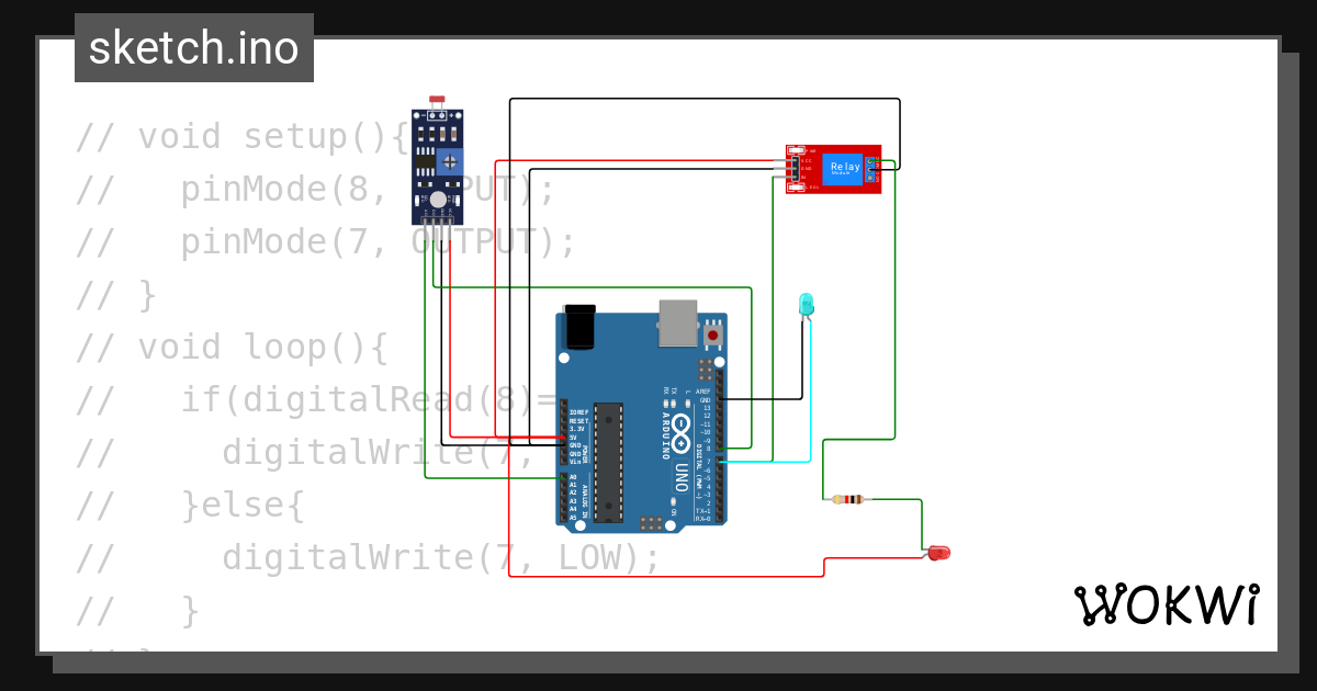 光明电阻和二极管控制灯 Copy Wokwi Esp32 Stm32 Arduino Simulator 