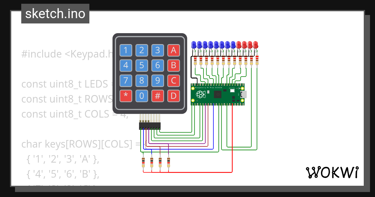 keypad 2 - Wokwi ESP32, STM32, Arduino Simulator