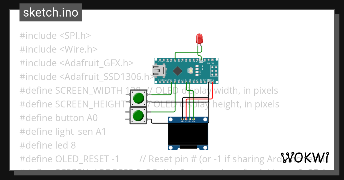 Small OLED Code - Wokwi ESP32, STM32, Arduino Simulator