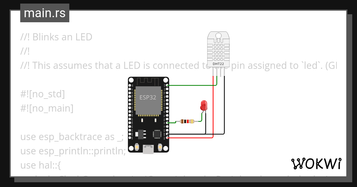 [esp32 | rust | no-std ] blinky Copy - Wokwi ESP32, STM32, Arduino Simulator