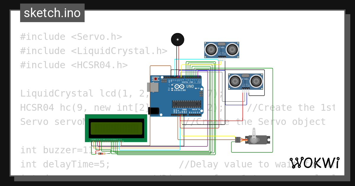 360 Degree Radar System Wokwi Esp32 Stm32 Arduino Simulator 4178
