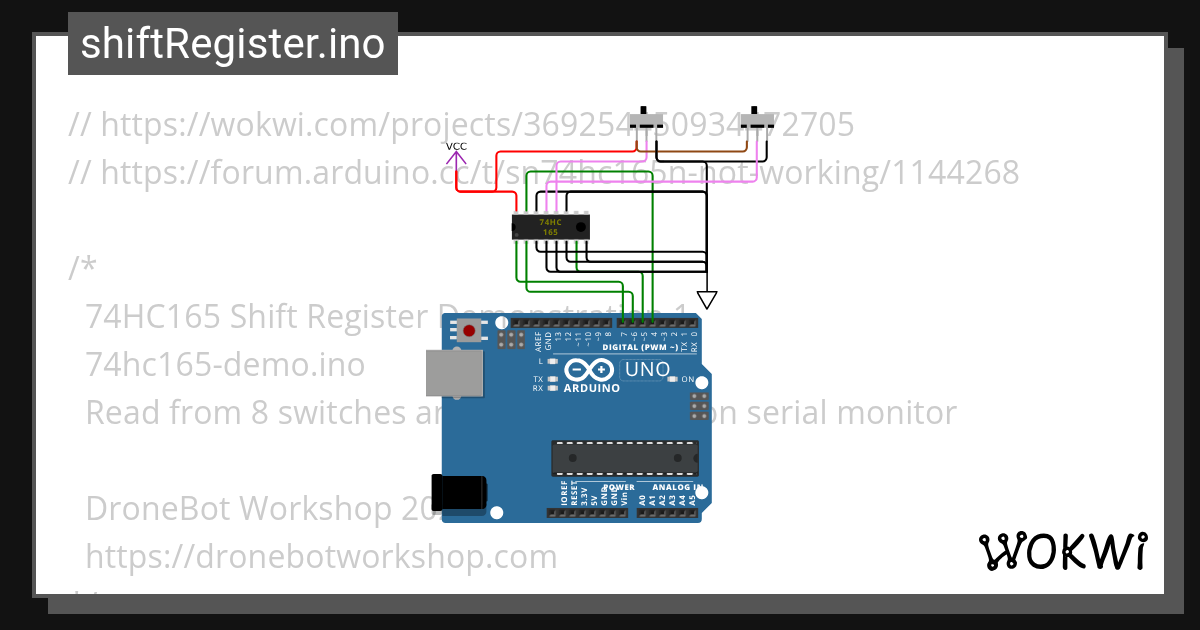 Shiftregister Wokwi Esp32 Stm32 Arduino Simulator