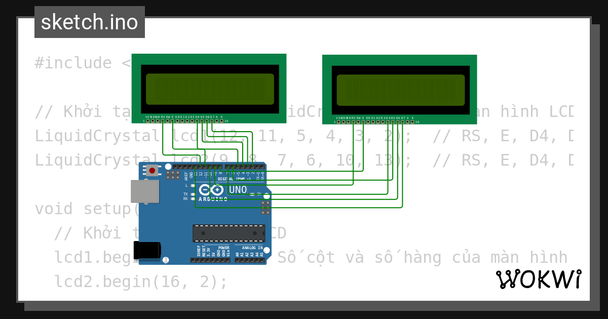2lcd Wokwi Esp32 Stm32 Arduino Simulator
