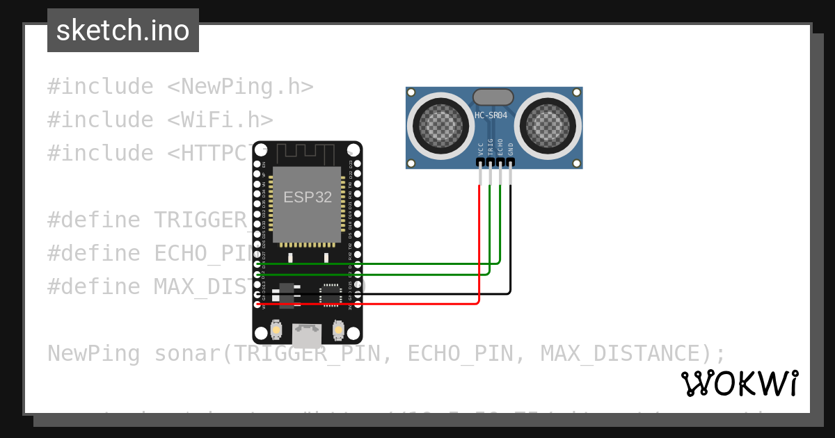 Ultrasensor Wokwi Esp32 Stm32 Arduino Simulator 0845