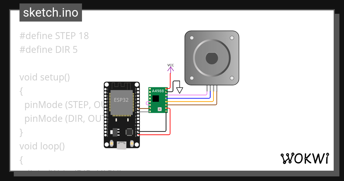 Motor Paso Bipolar - Wokwi ESP32, STM32, Arduino Simulator Motor Paso Bipolar - Wokwi ESP32, STM32, Arduino Simulator