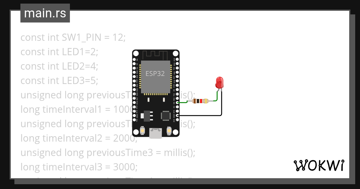 [esp32 | rust | no-std ] blinky Copy Copy - Wokwi ESP32, STM32, Arduino Simulator