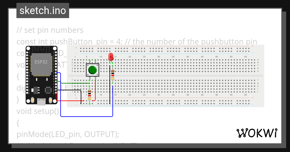 External Interrupt using a Push Button to toggle LED - Wokwi ESP32 ...