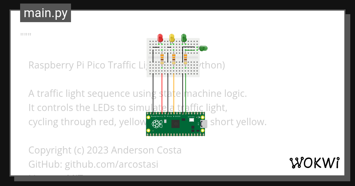 Traffic Light Copy - Wokwi ESP32, STM32, Arduino Simulator