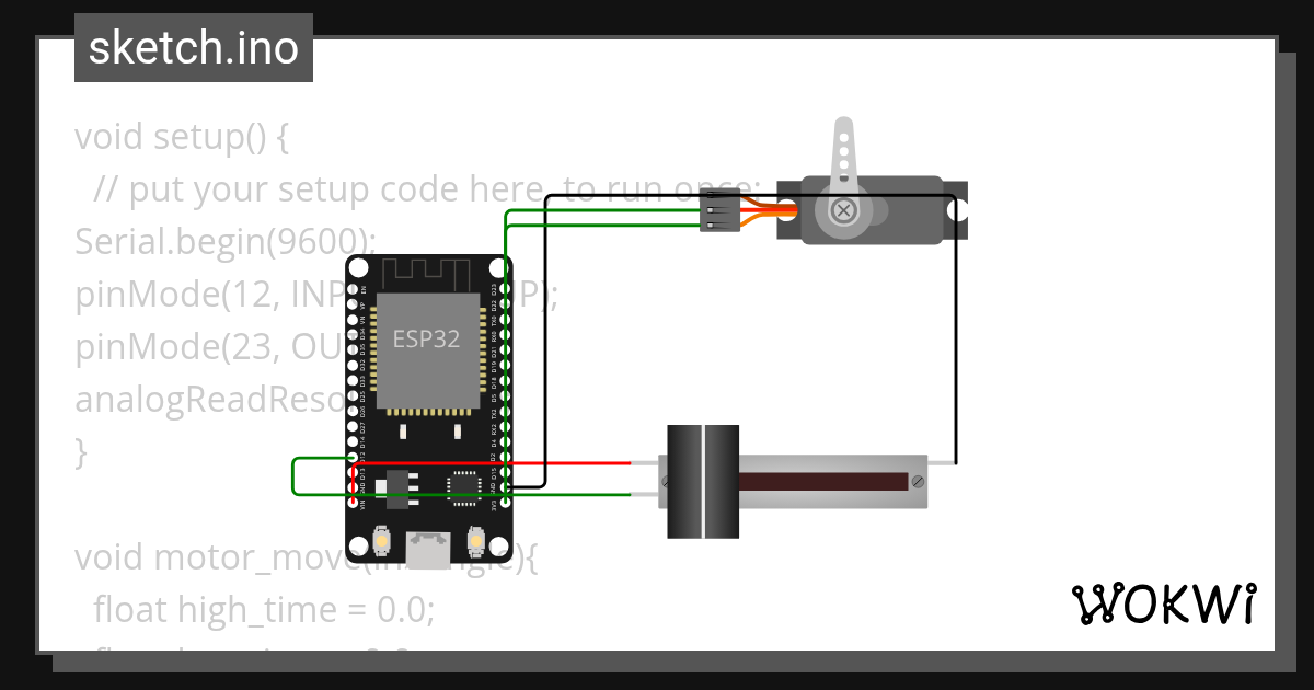电位器控制电机 Wokwi Esp32 Stm32 Arduino Simulator