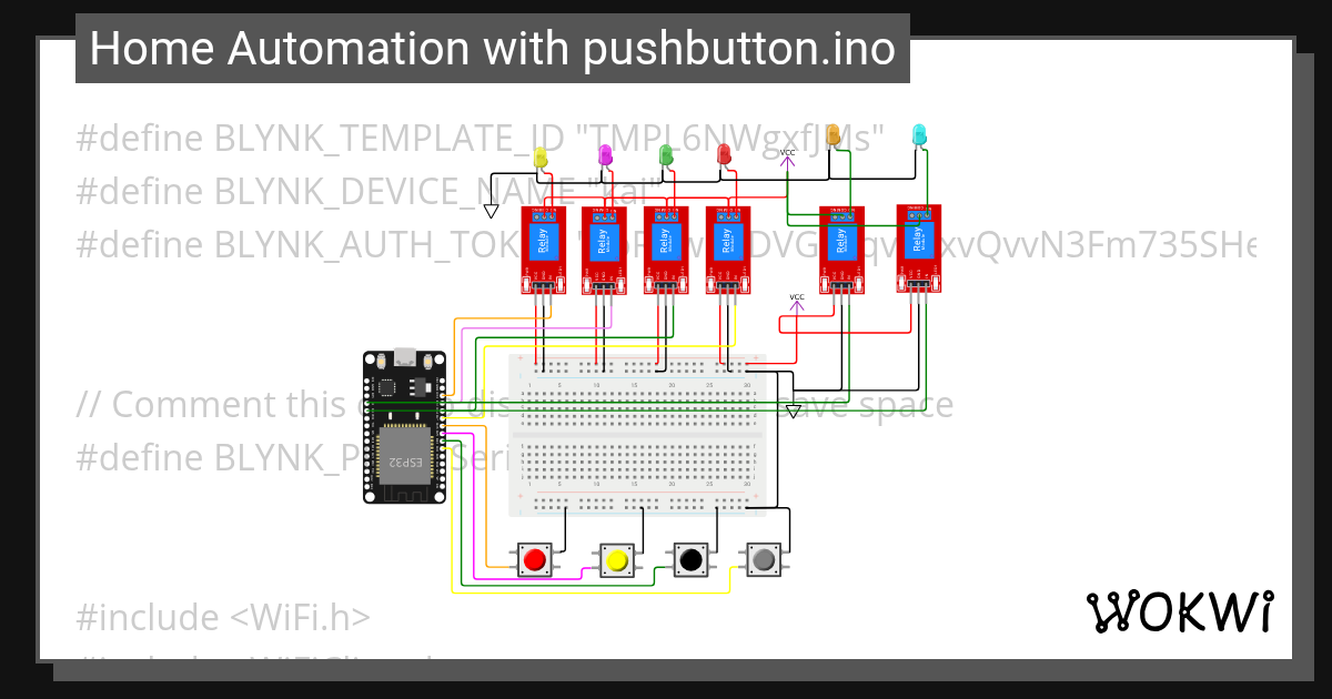 Home Automation with pushbutton.ino Copy - Wokwi ESP32, STM32, Arduino Simulator