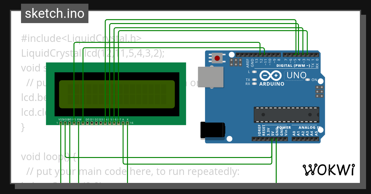 LCD Display - Wokwi ESP32, STM32, Arduino Simulator