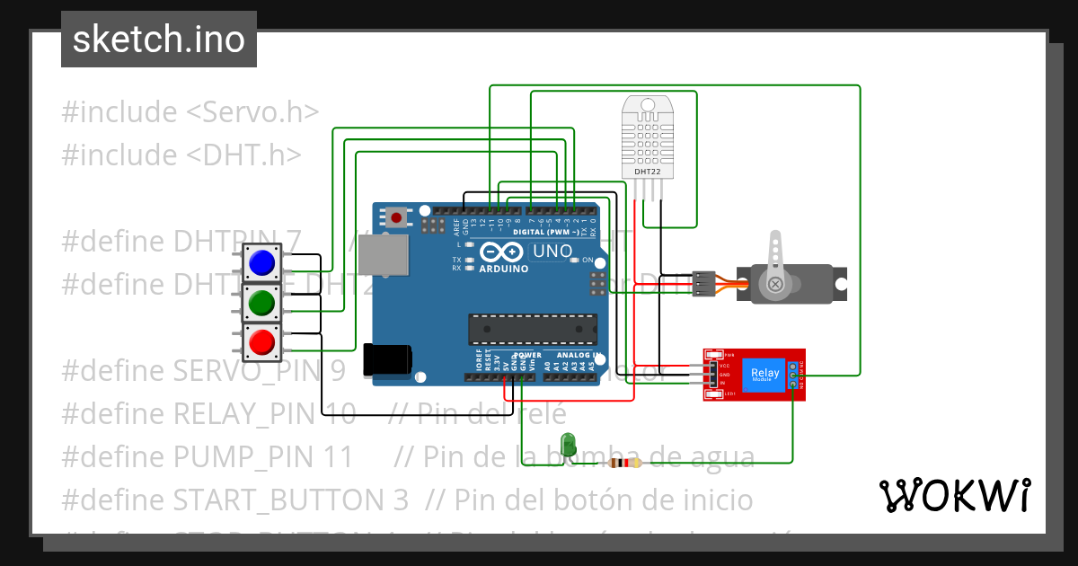 Sistema Regadio Automatico - Wokwi ESP32, STM32, Arduino Simulator