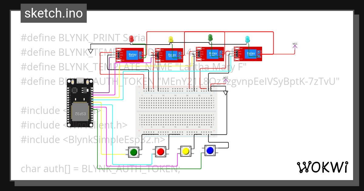 Led blinking connection with cloud - Wokwi ESP32, STM32, Arduino Simulator
