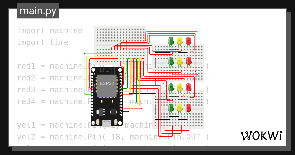 Trafficlight Wokwi Esp32 Stm32 Arduino Simulator