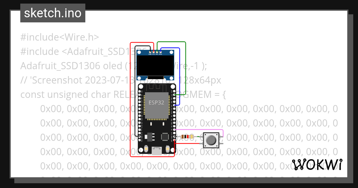 Display Oled Wokwi Esp32 Stm32 Arduino Simulator 5233