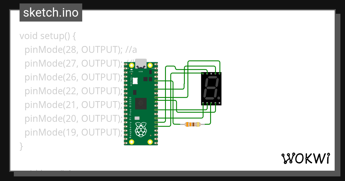 Raspberry Pi Po Seven Segment Wokwi Esp32 Stm32 Arduino Simulator