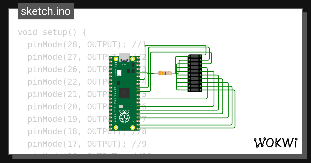 Raspberry Pi Po Led Bar Graph Wokwi Esp32 Stm32 Arduino Simulator