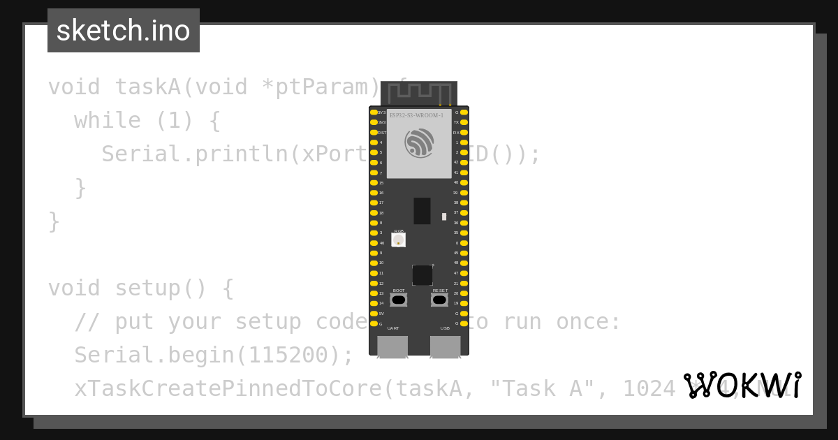 多核多任务 Wokwi Esp32 Stm32 Arduino Simulator