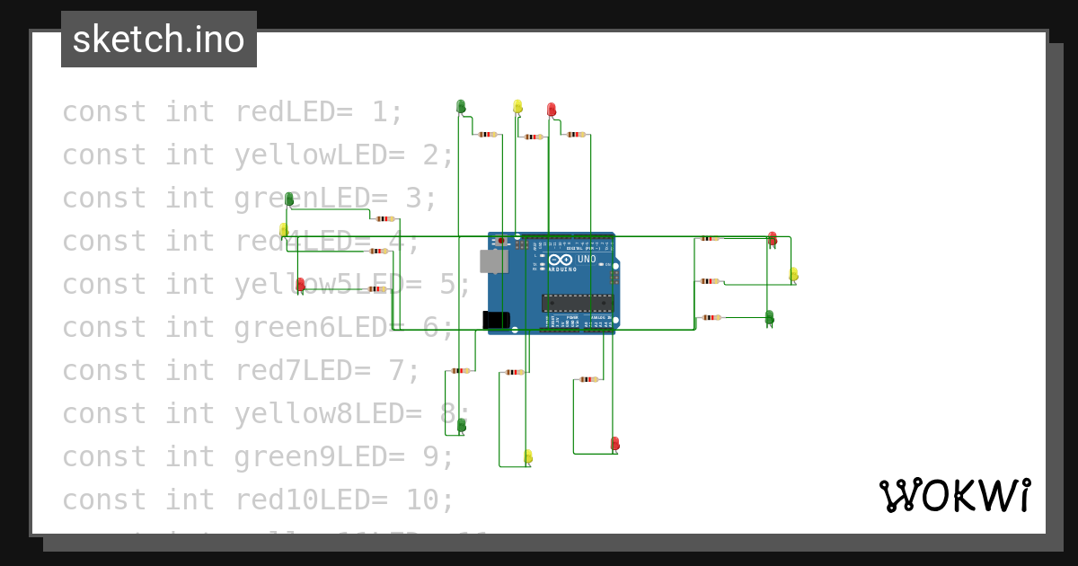 ไฟจราจร Wokwi Esp32 Stm32 Arduino Simulator 