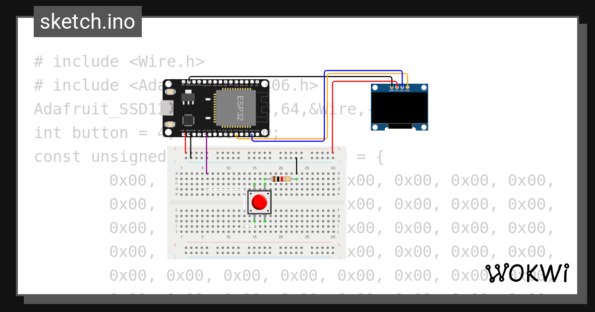 Oled Display With Push Button Wokwi Esp32 Stm32 Arduino Simulator