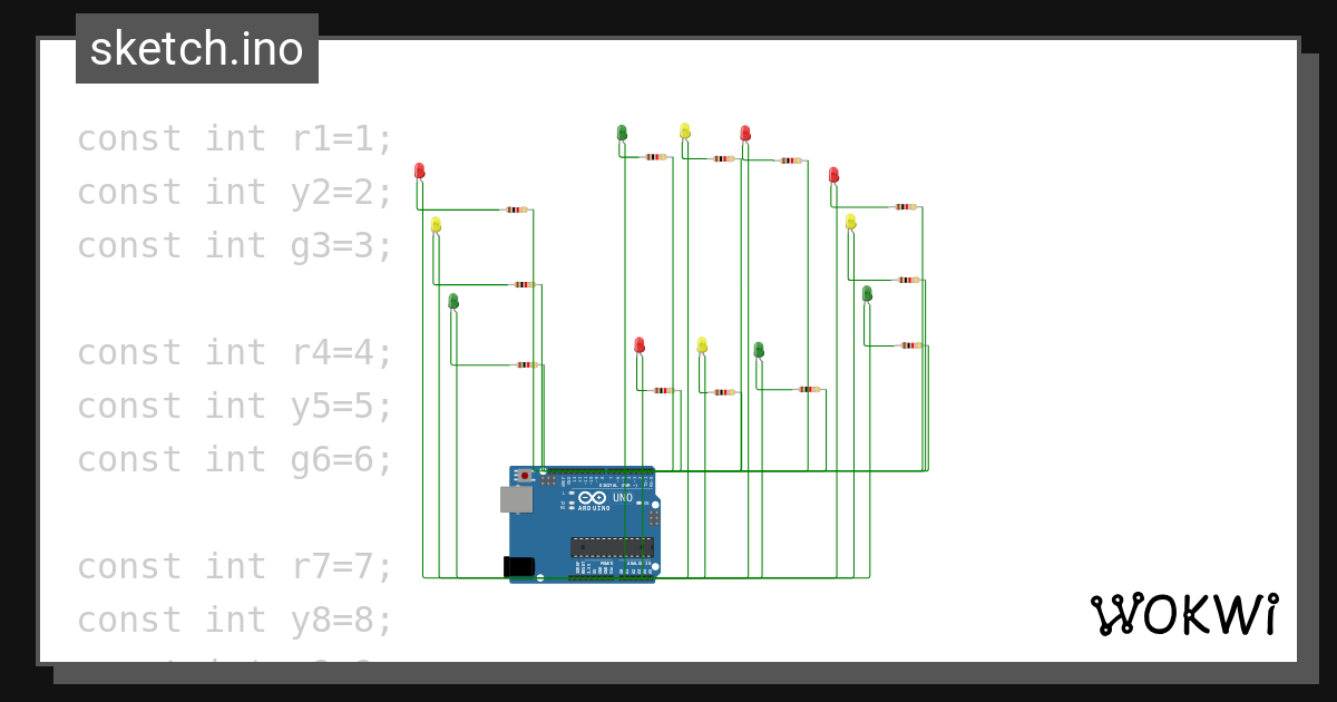 ไฟจราจร Wokwi Esp32 Stm32 Arduino Simulator 