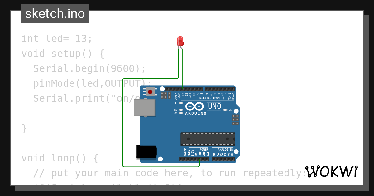 Glow Led Using Input Wokwi Esp32 Stm32 Arduino Simulator