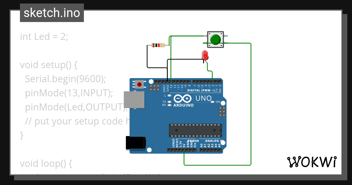 Digital input using arduino (Uno) - Wokwi ESP32, STM32, Arduino Simulator Digital input using arduino (Uno) - Wokwi ESP32, STM32, Arduino Simulator