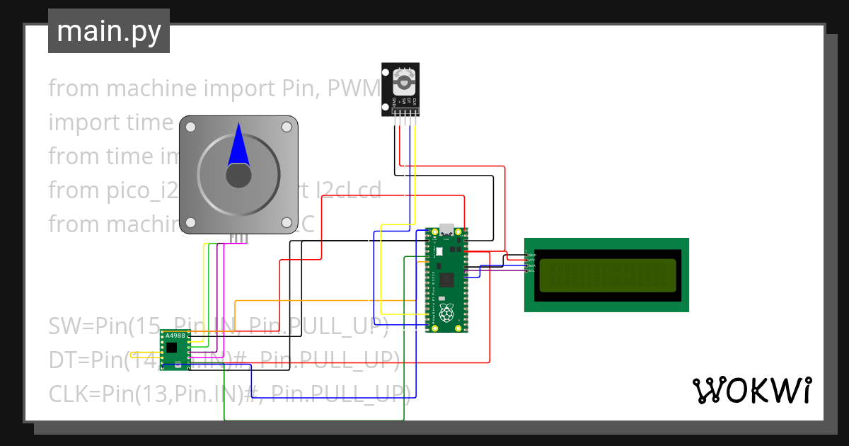 9 Stepper & encoder - Wokwi ESP32, STM32, Arduino Simulator